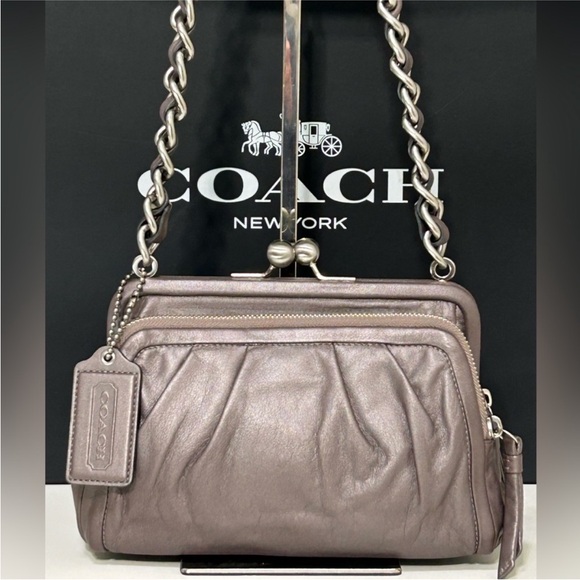 Coach | Bags | Coach Parker Smooth Leather Kiss Lock Shoulder Bag In ...